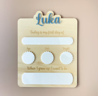 Personalised First day of School Board - Slate Blue – Luma Light